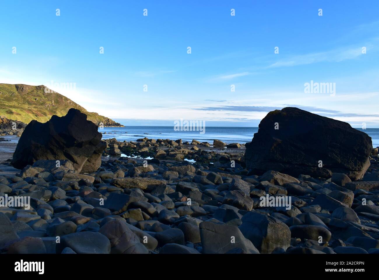 Porth Ysgo beach looking towards Trwyn Stock Photo - Alamy