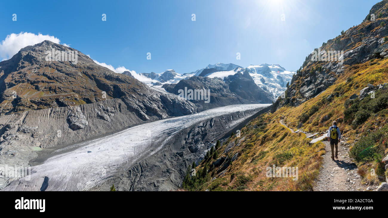 The Morteratsch Glacier is the largest glacier by area in the Bernina ...