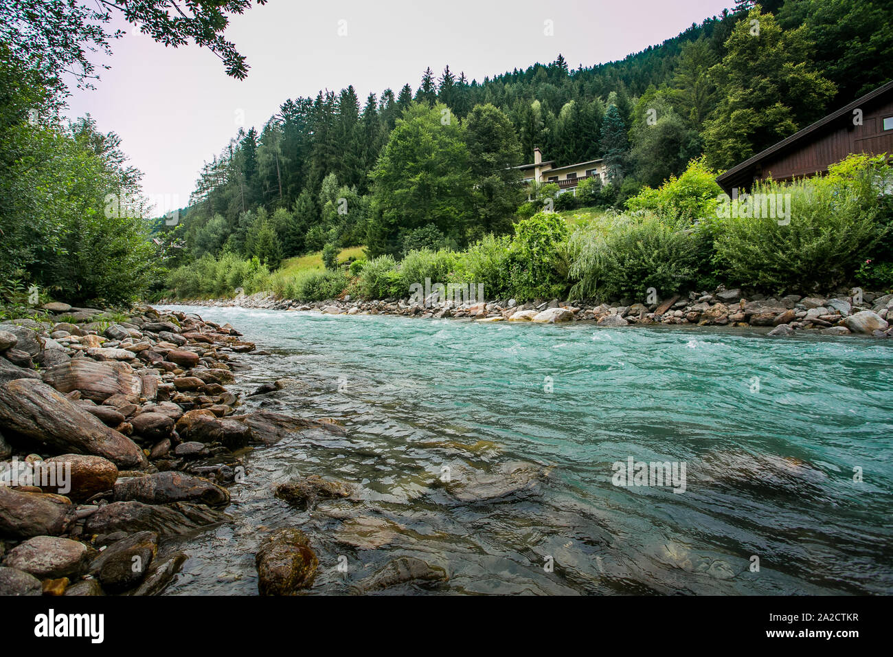 River floating in a mountain valley in Sud Tirol Stock Photo - Alamy