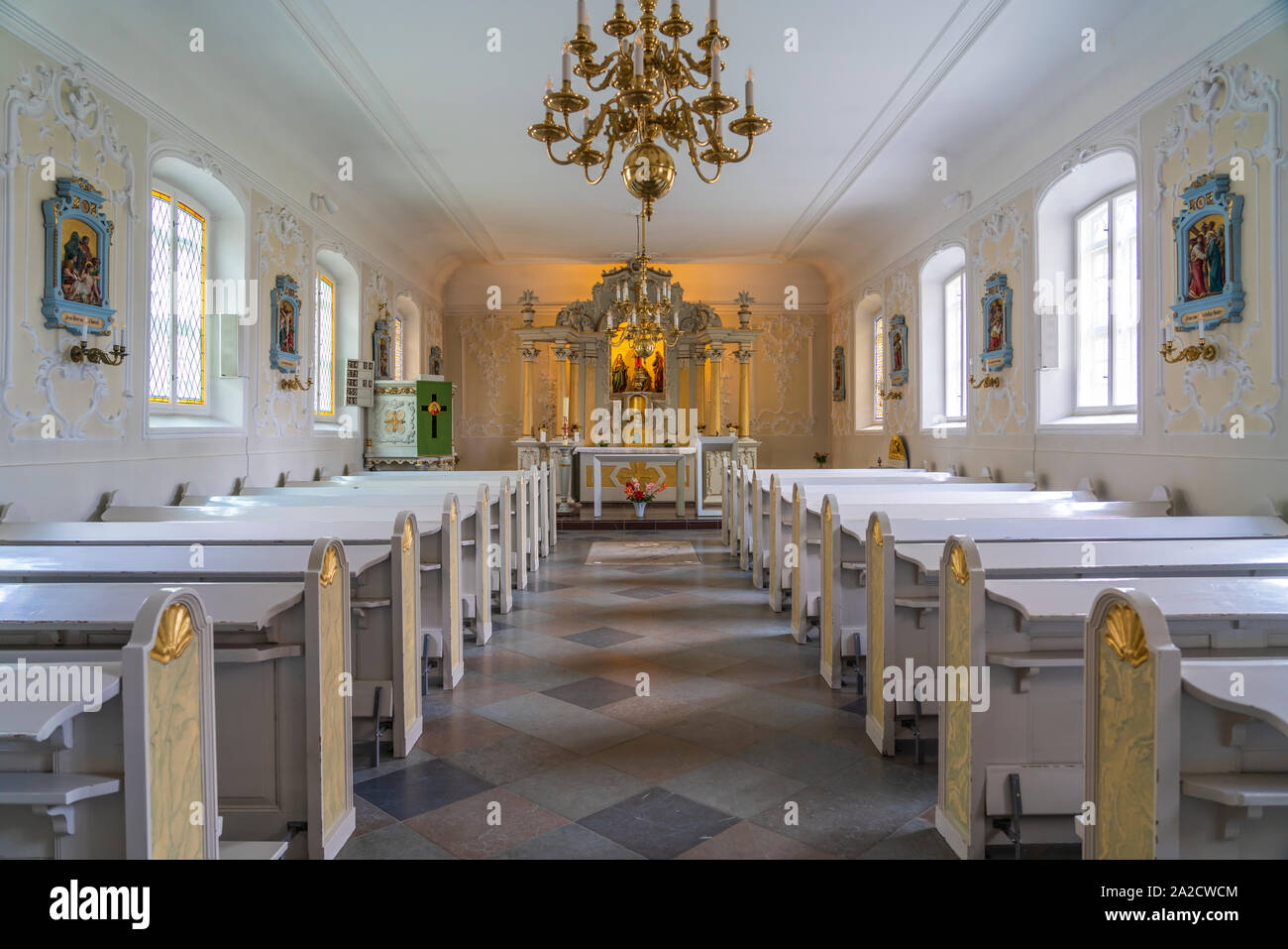 Interior of the St. Knuds Roman Catholic Church in Fredericia, Denmark ...