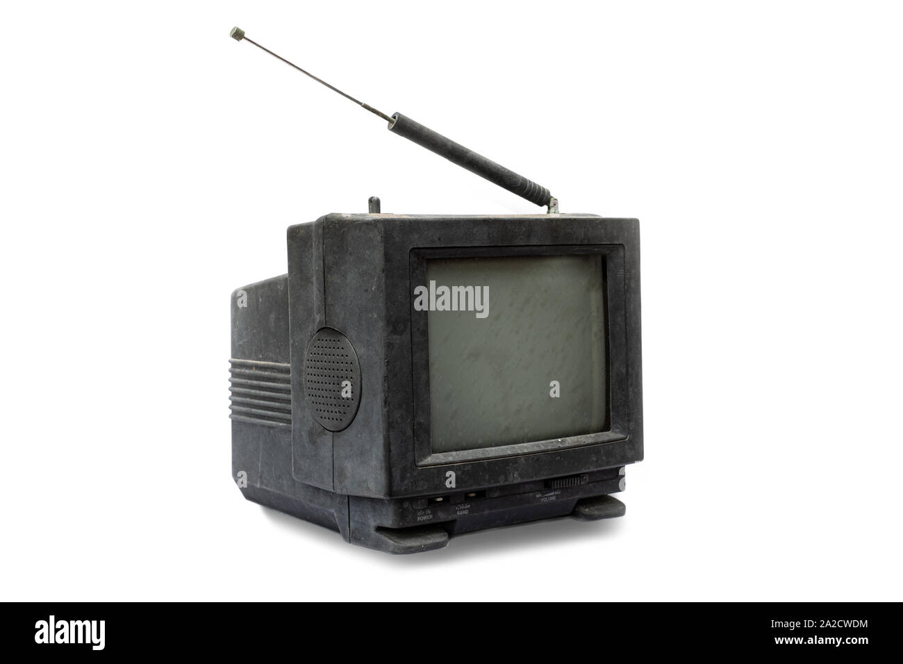 Very old television at white background Stock Photo - Alamy