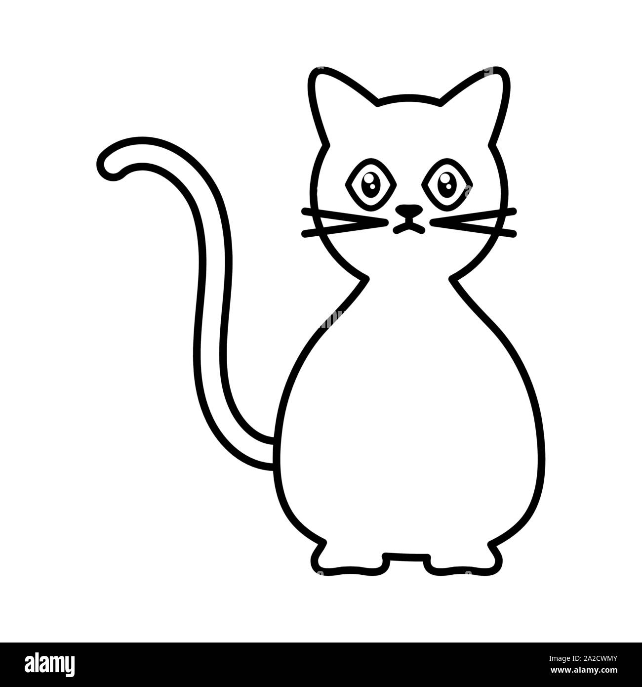 cat trick or treat happy halloween vector illustration line style Stock ...
