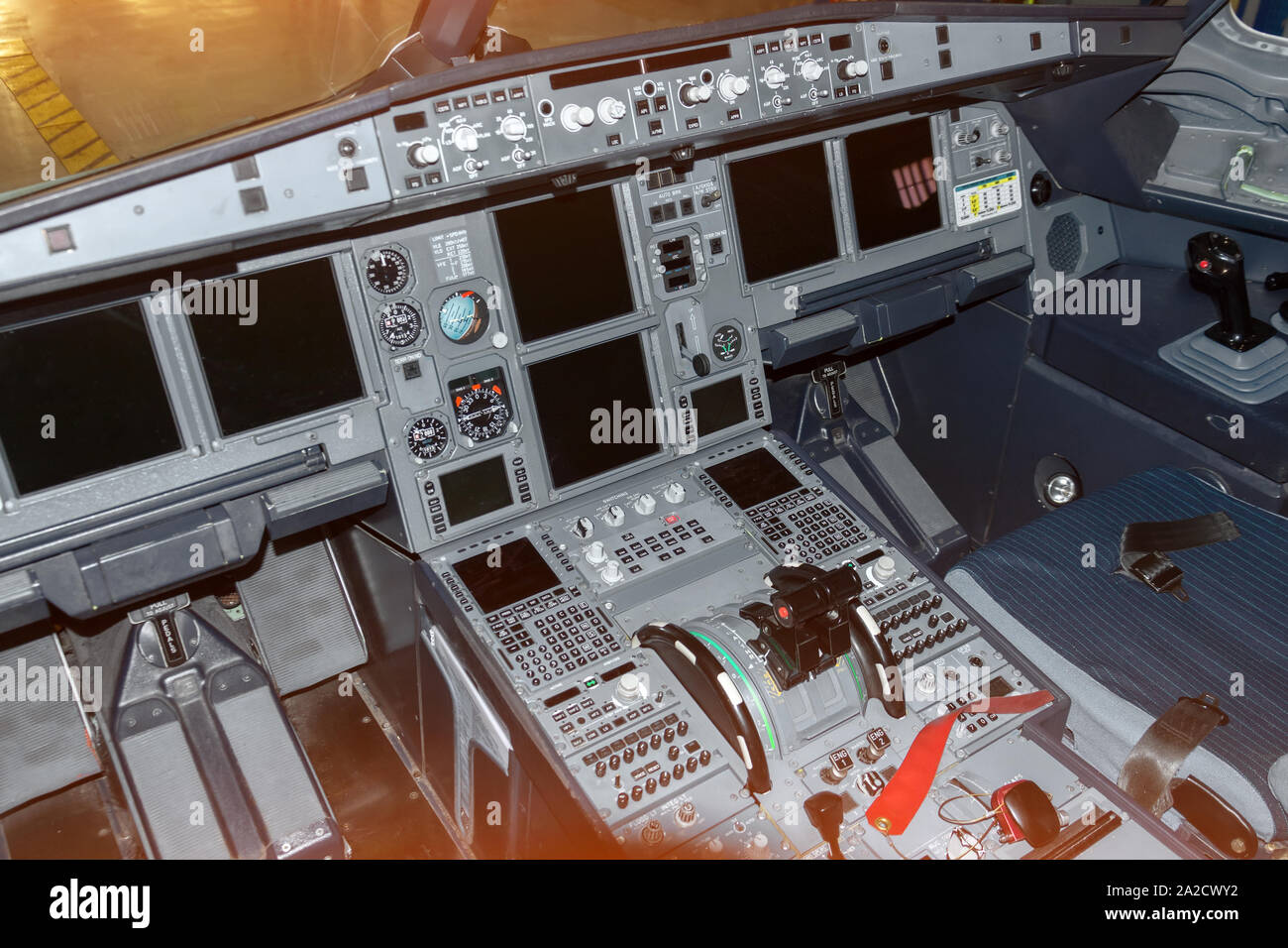 Inside Flight Deck Cockpit View High Resolution Stock Photography and ...