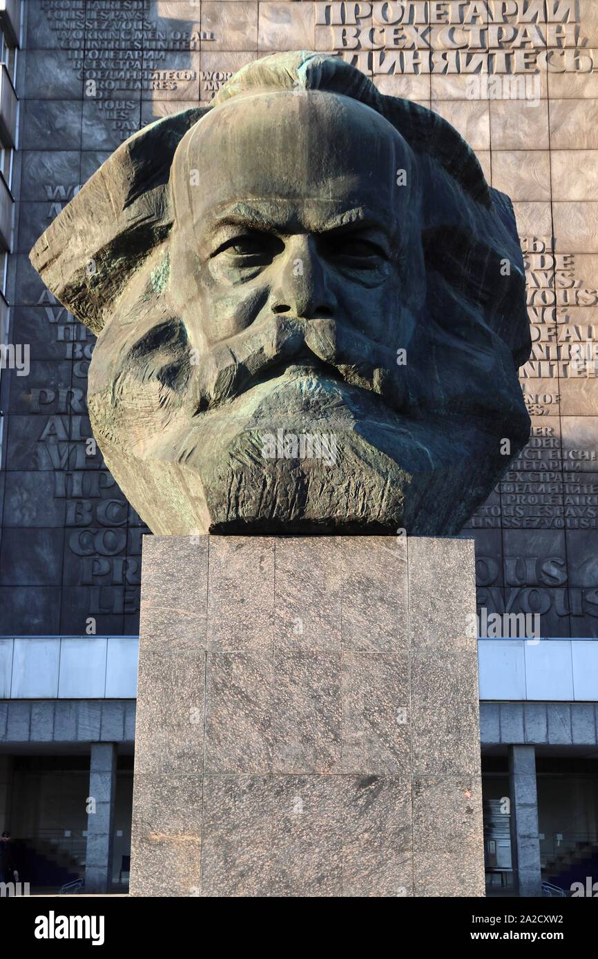 CHEMNITZ, GERMANY - MAY 8, 2018: Karl Marx monument in Chemnitz ...