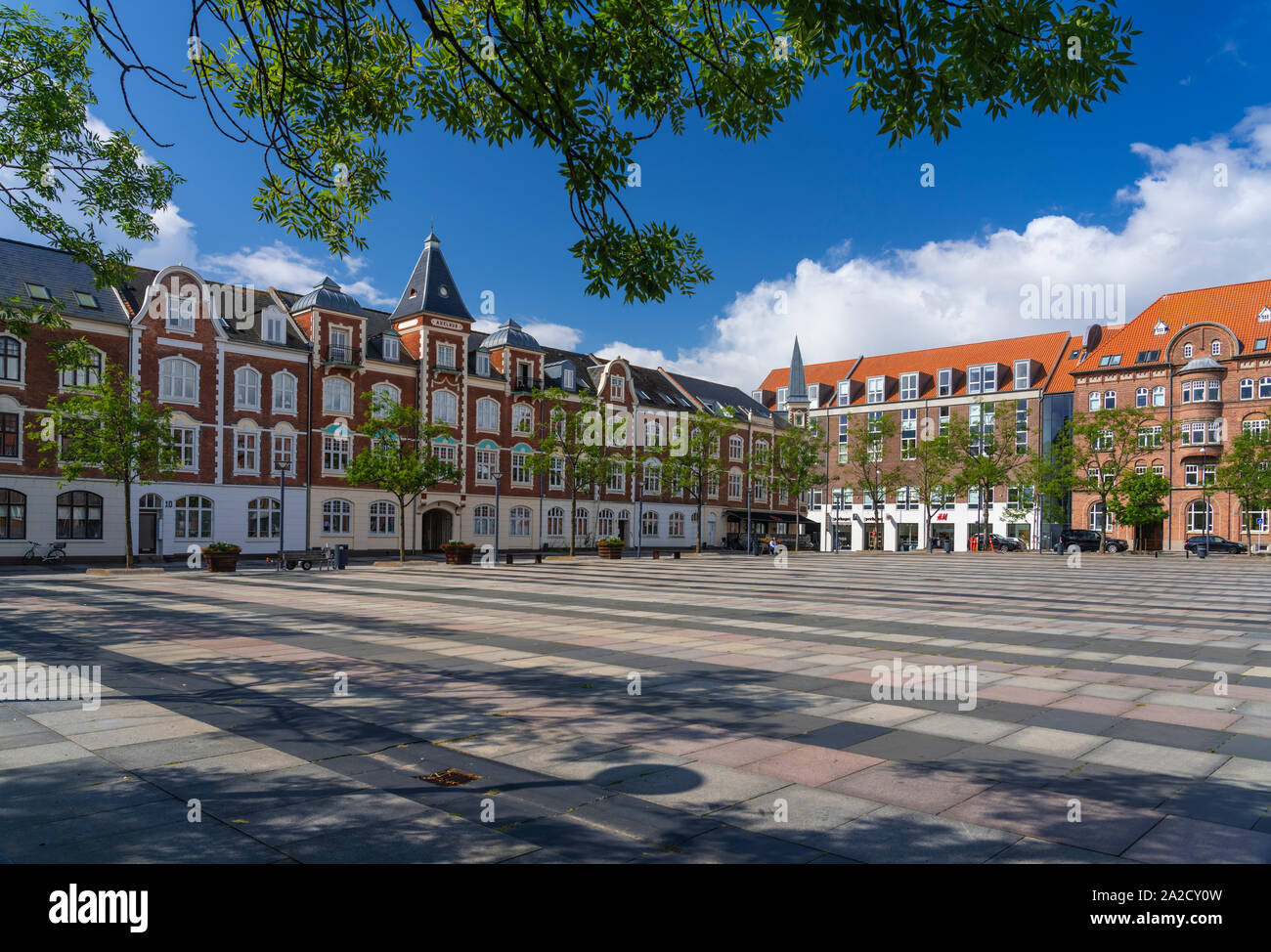 Danish architecture in the buildings in downtown Fredericia, Denmark ...