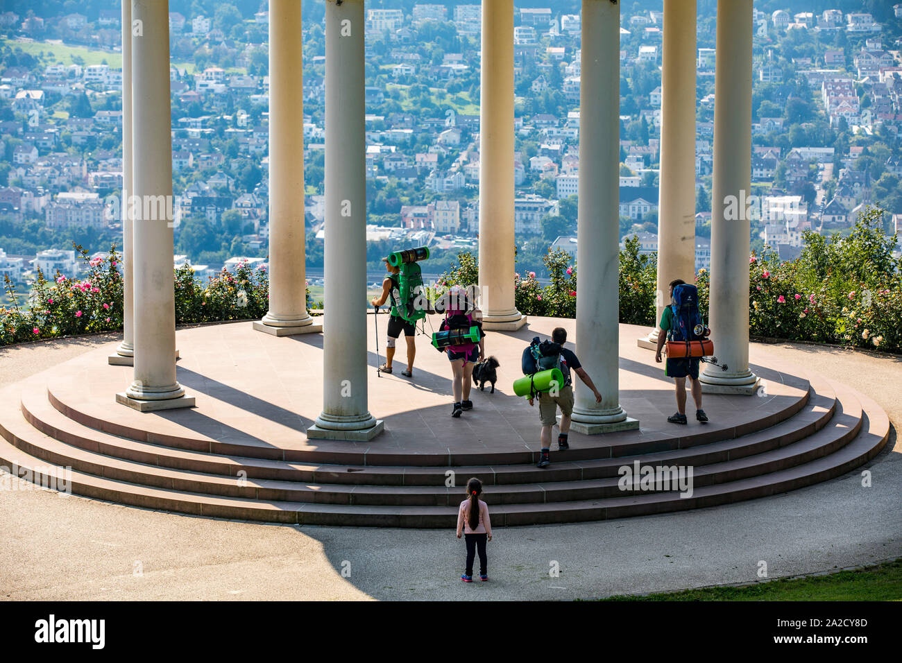 The Niederwald Temple, part of the Niederwaldpark, a landscape park at ...