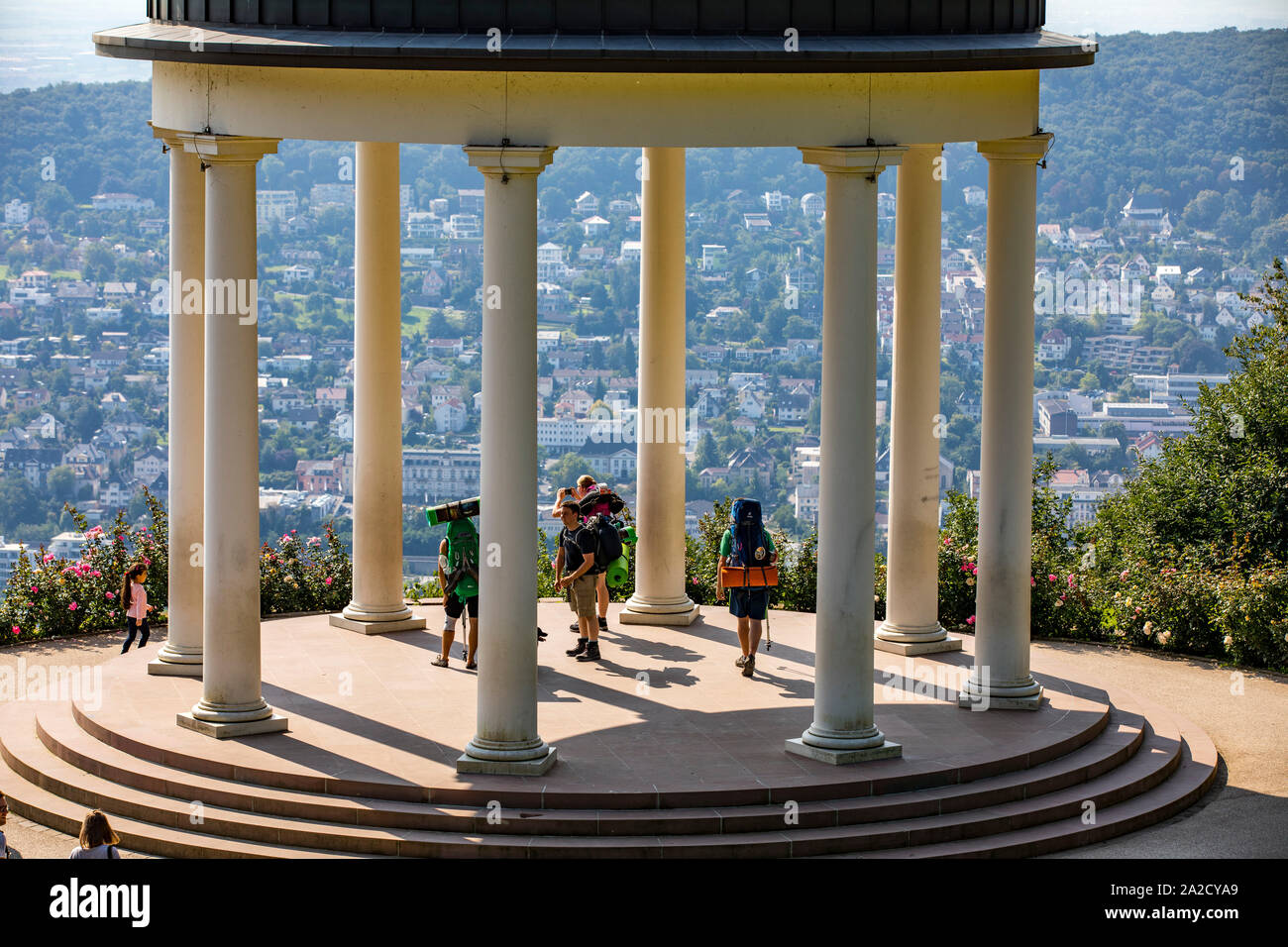 The Niederwald Temple, part of the Niederwaldpark, a landscape park at ...