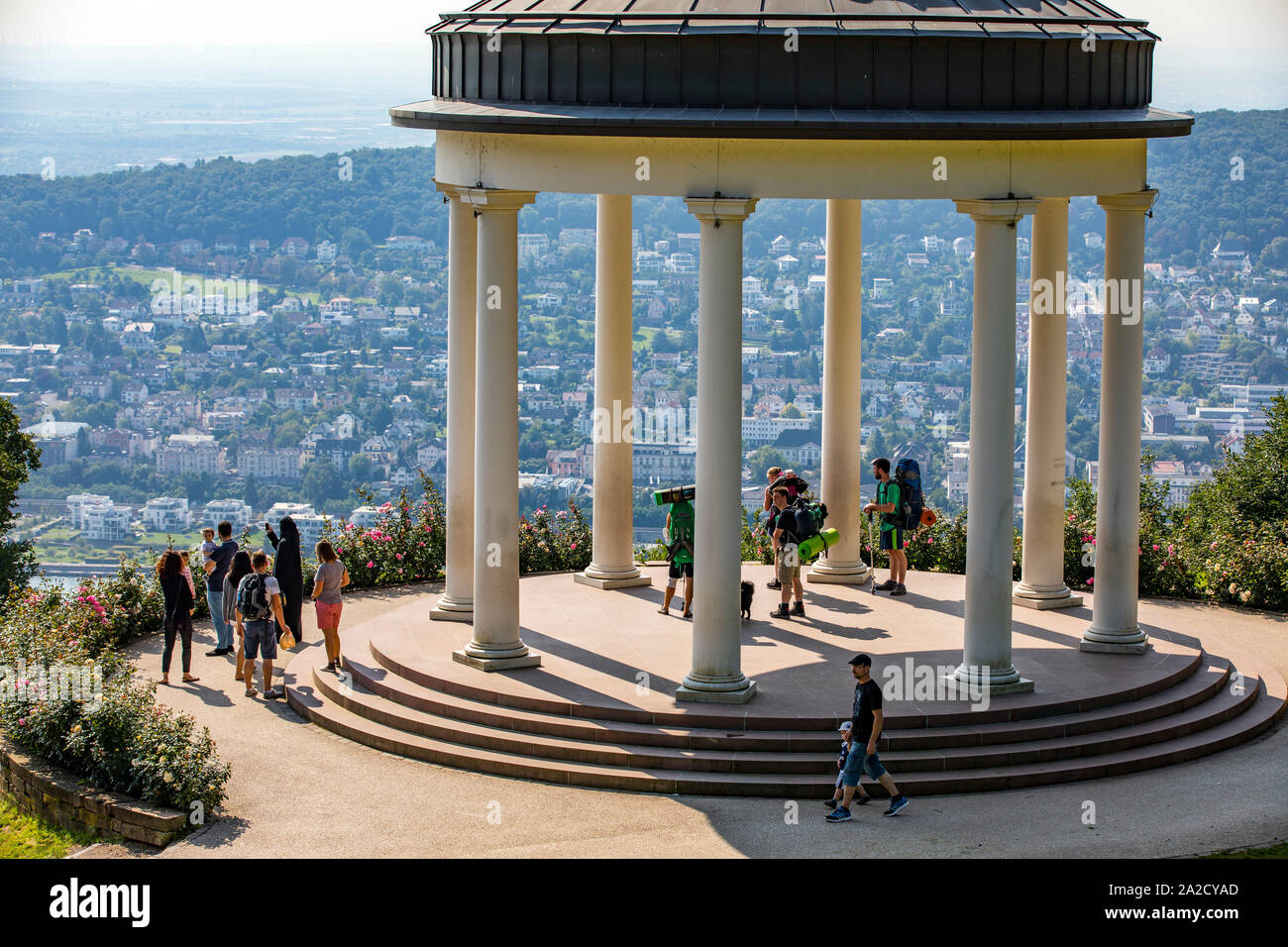 The Niederwald Temple, part of the Niederwaldpark, a landscape park at ...