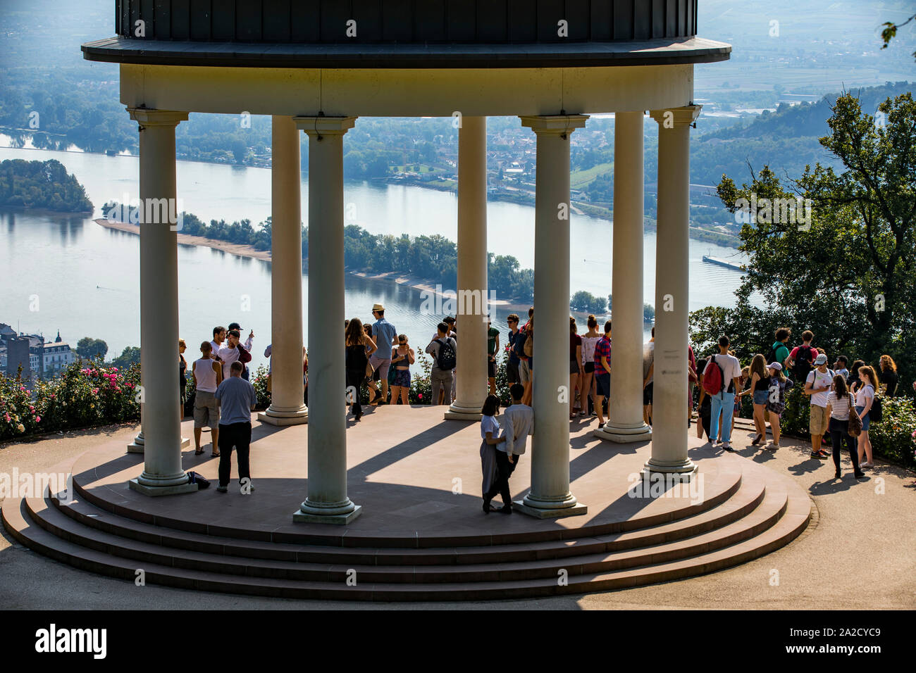 The Niederwald Temple, part of the Niederwaldpark, a landscape park at ...