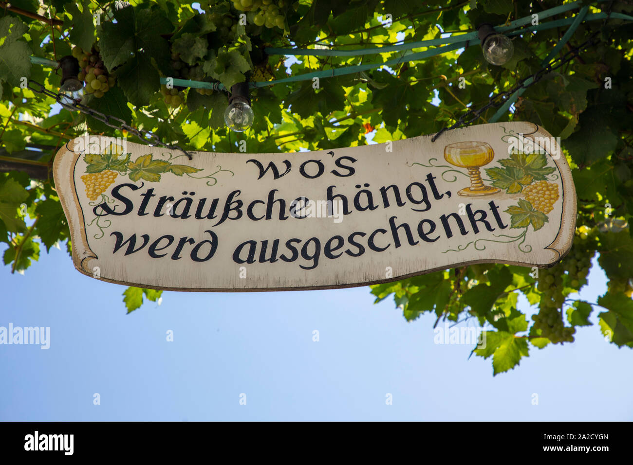 Sign at an ostrich restaurant in Rüdesheim on the RhineGermany Stock ...