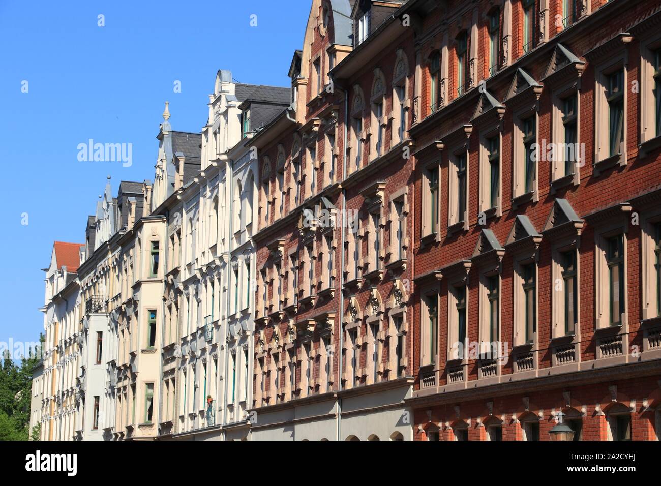Chemnitz city - street view of residential architecture in Germany ...