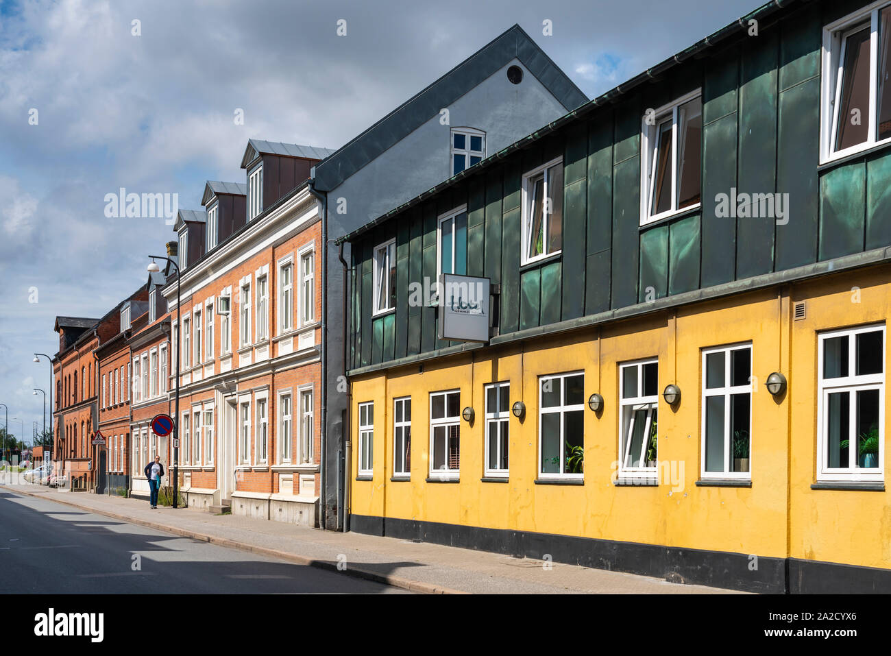 Danish architecture in the buildings in downtown Fredericia, Denmark ...