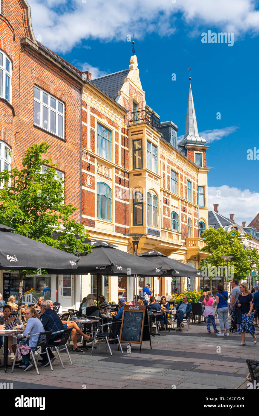 Danish architecture in the buildings in downtown Fredericia, Denmark ...