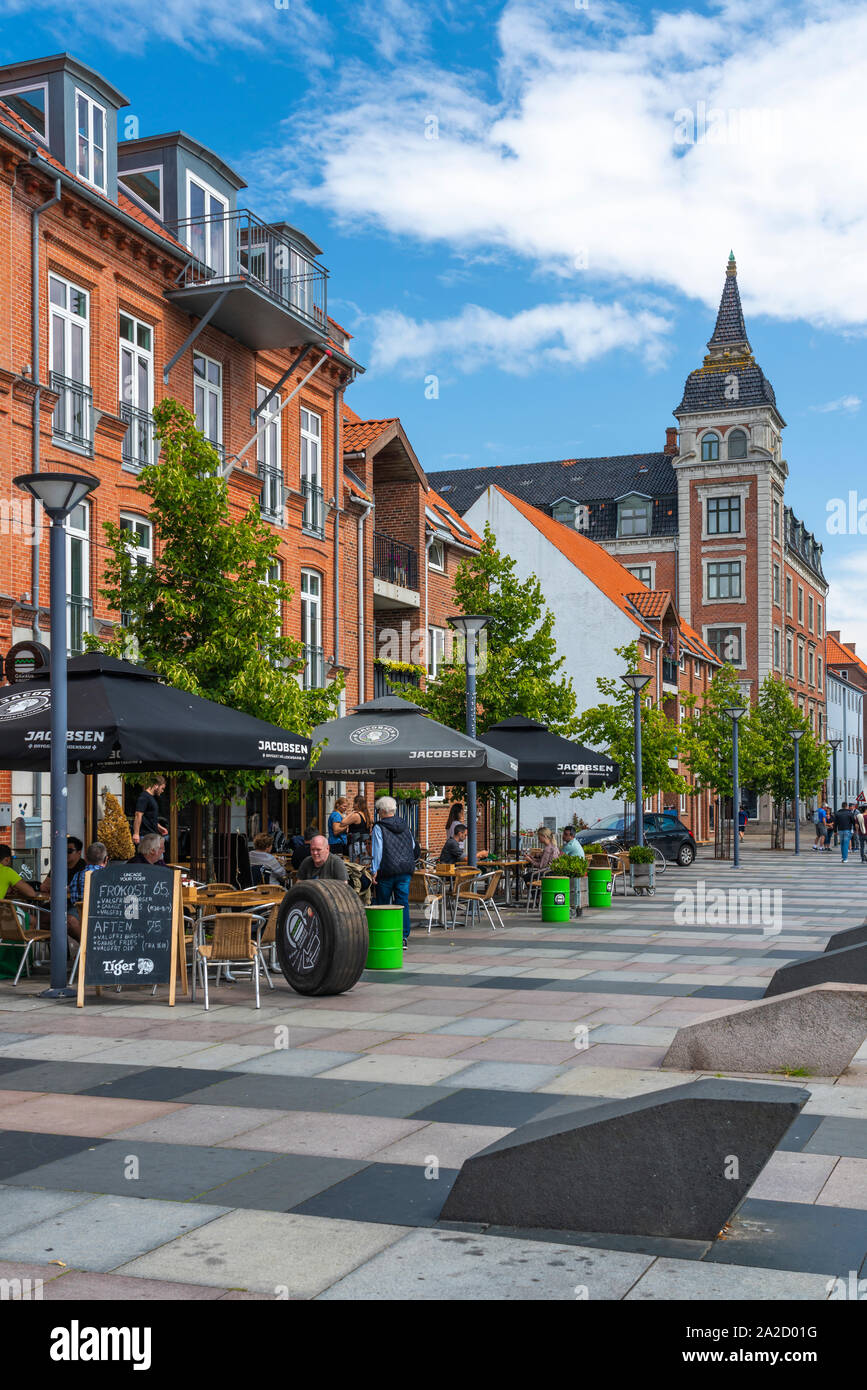Danish architecture in the buildings in downtown Fredericia, Denmark ...
