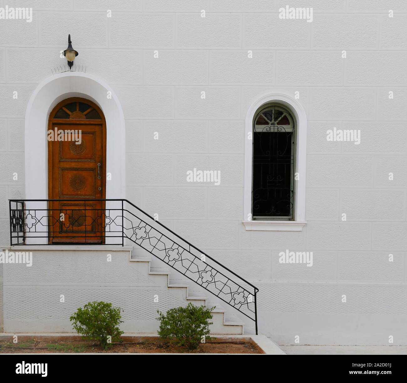 Steps up to the church Stock Photo - Alamy
