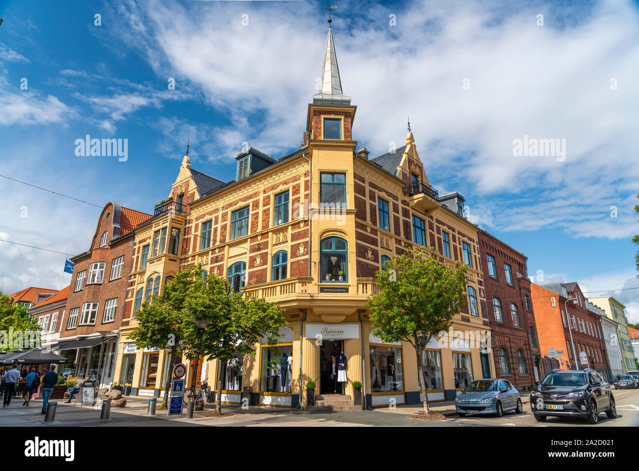 Danish architecture in the buildings in downtown Fredericia, Denmark ...