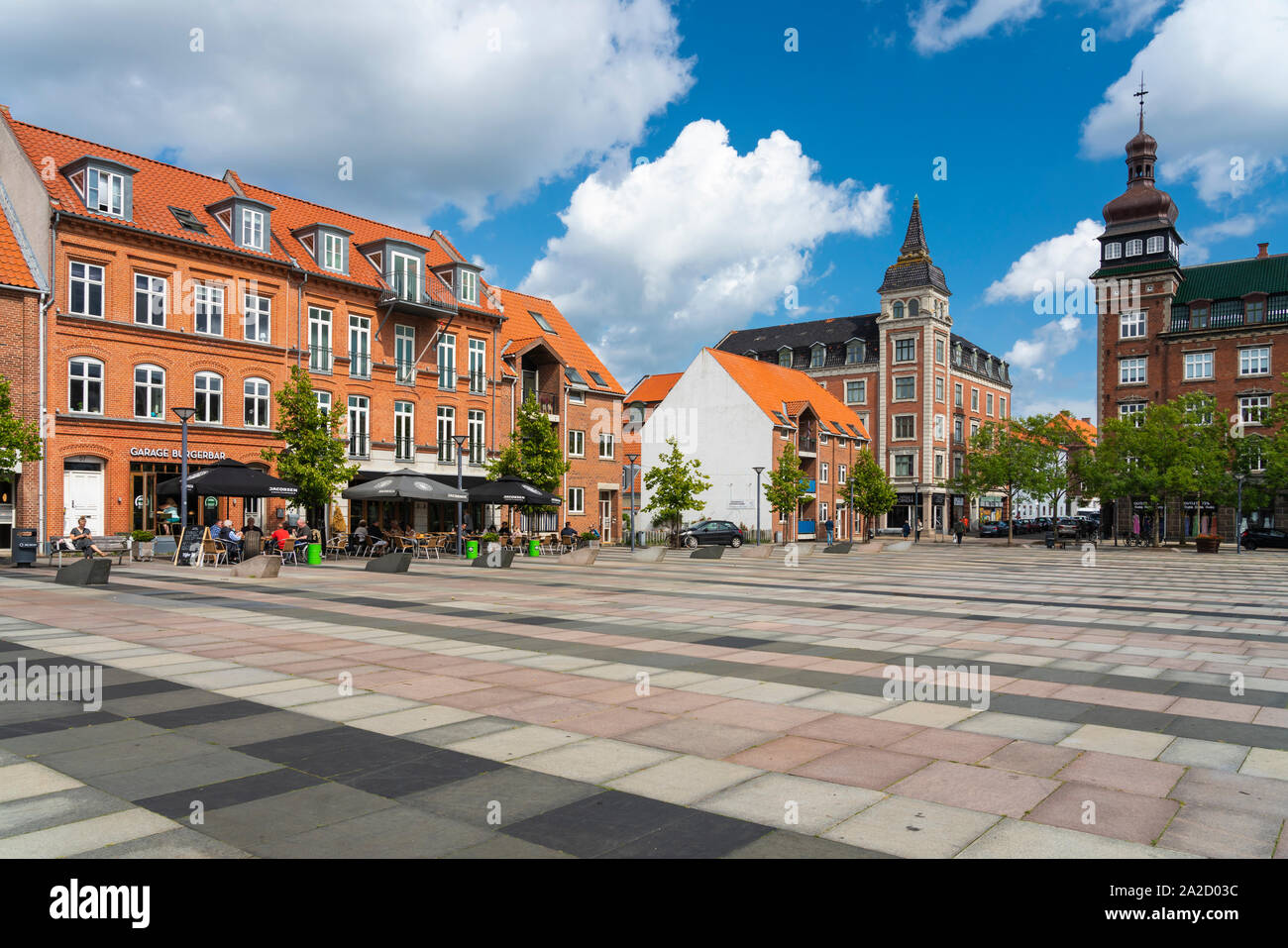 Danish architecture in the buildings in downtown Fredericia, Denmark ...