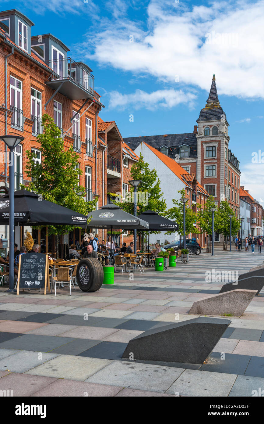 Danish architecture in the buildings in downtown Fredericia, Denmark ...