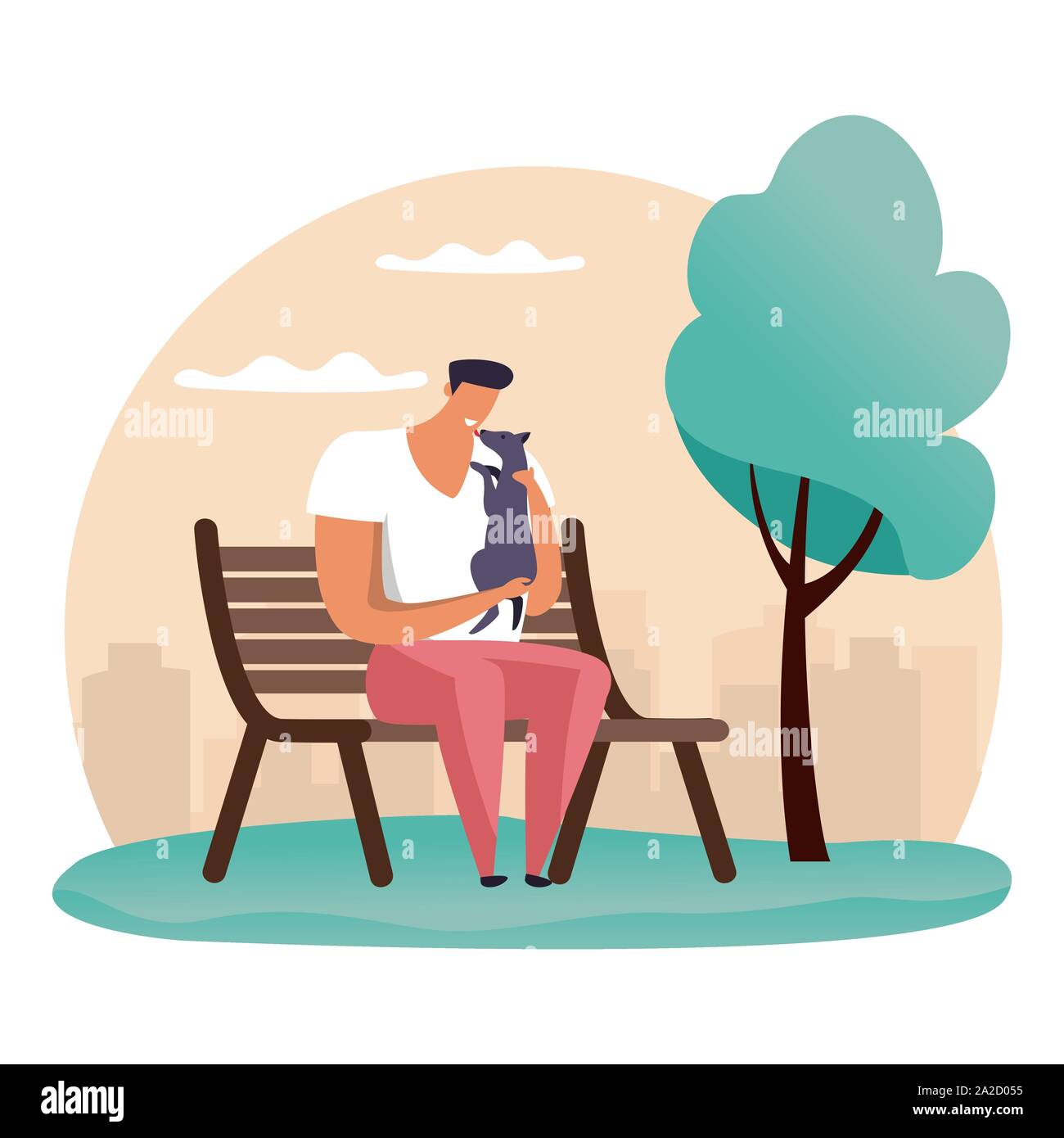 People walking playing pet Cut Out Stock Images & Pictures - Alamy