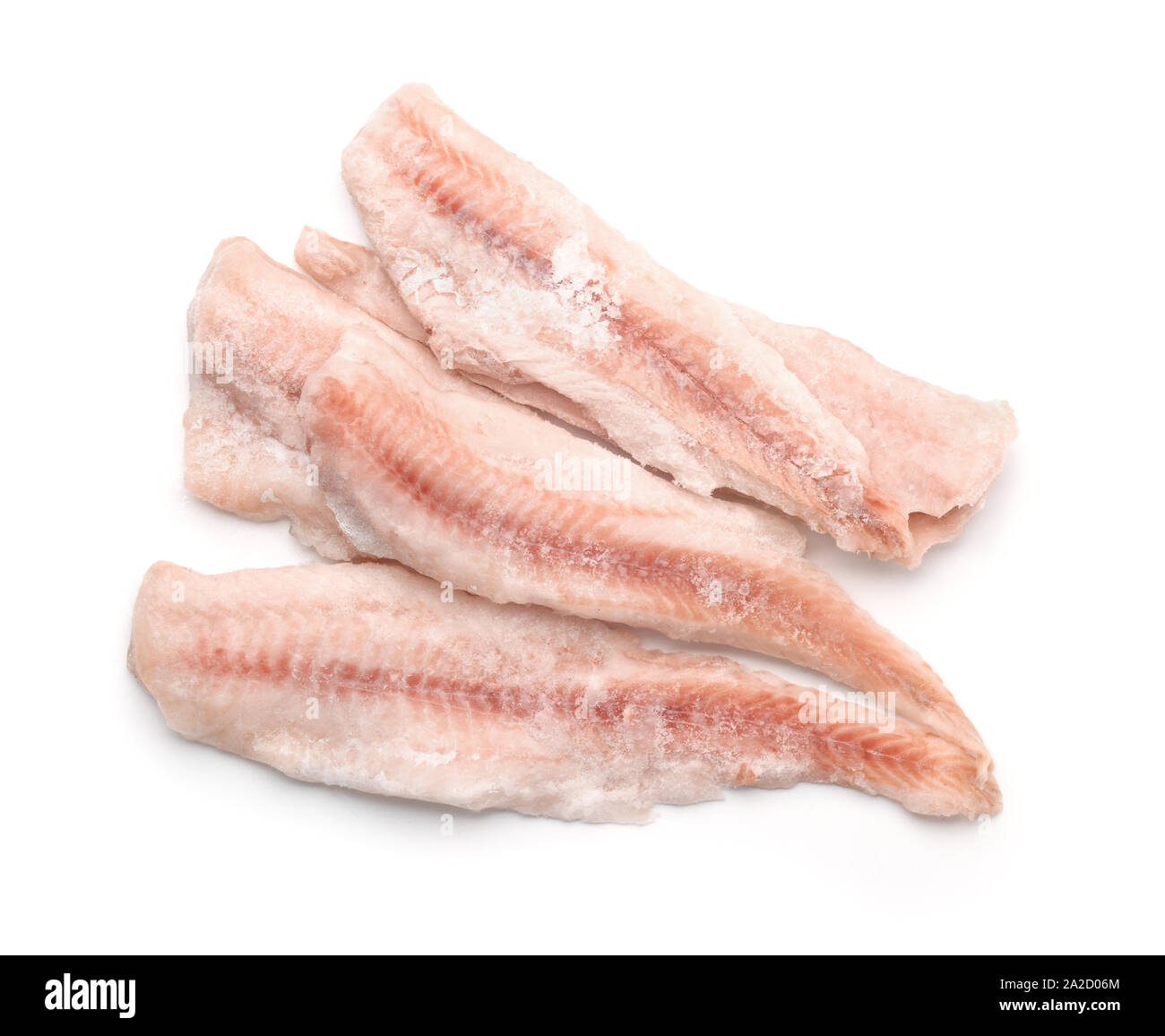 Top view of frozen cod fillets isolated on white Stock Photo - Alamy
