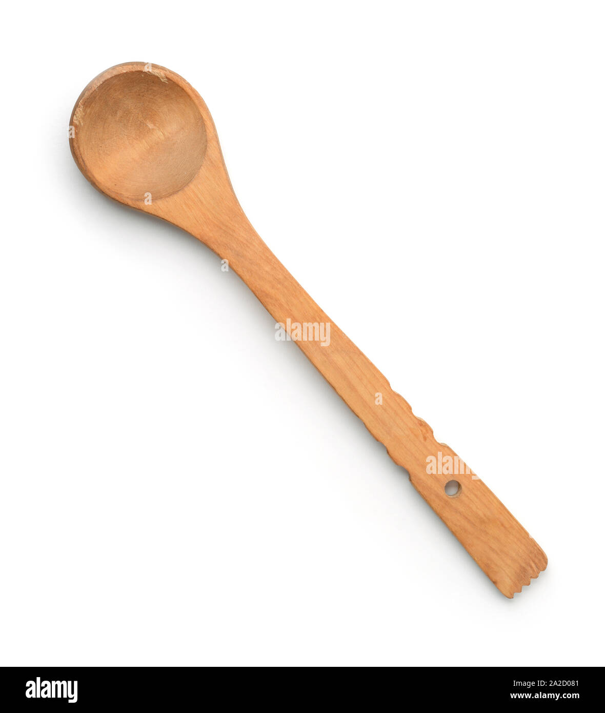 Top view of old wooden spoon isolated on white Stock Photo - Alamy
