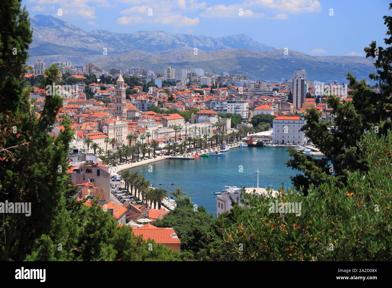 Split. Old Town in Croatia. UNESCO World Heritage Site landmark Stock ...