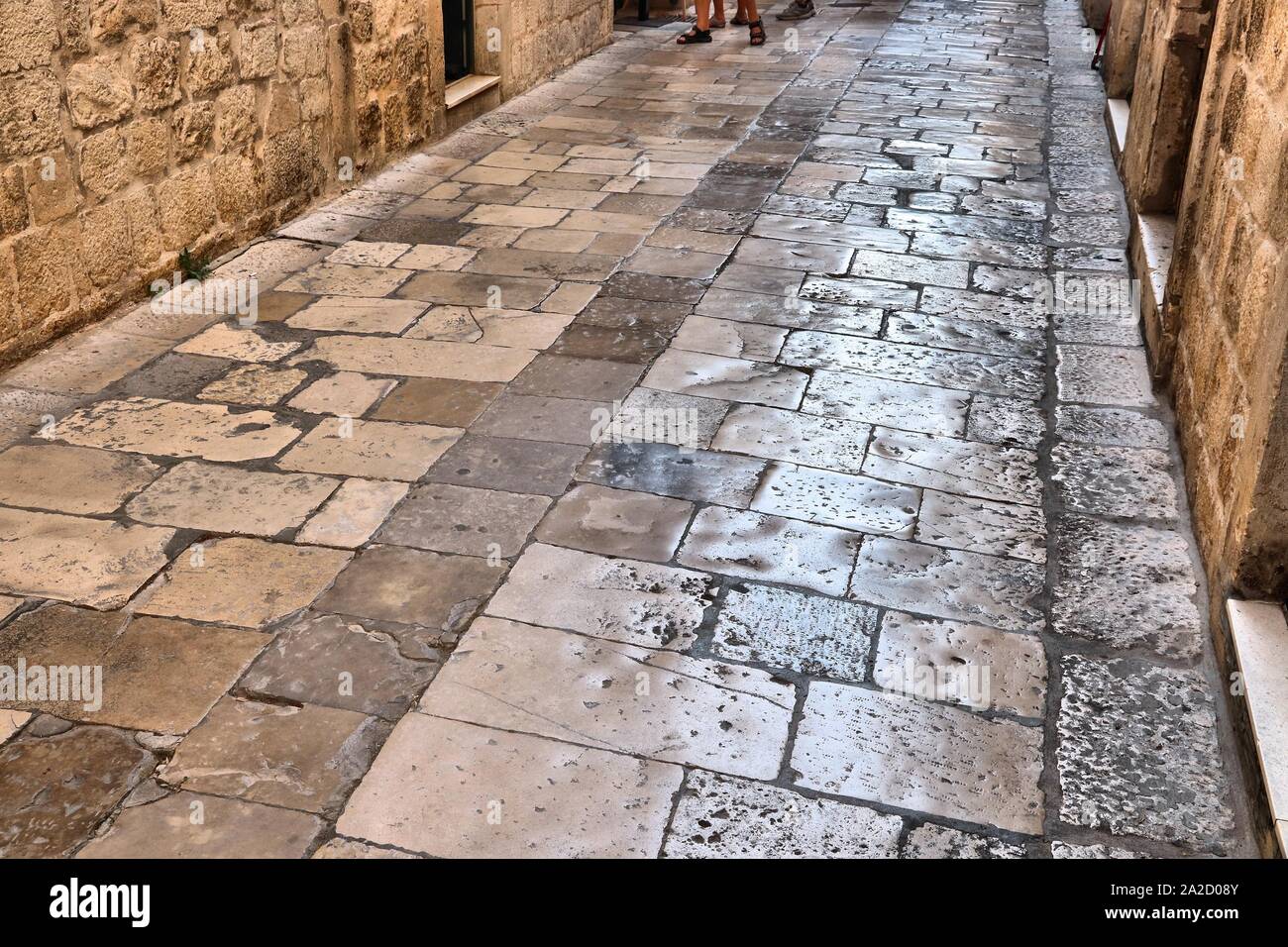 Dubrovnik polished stones - Old Town stone paved streets in Croatia ...