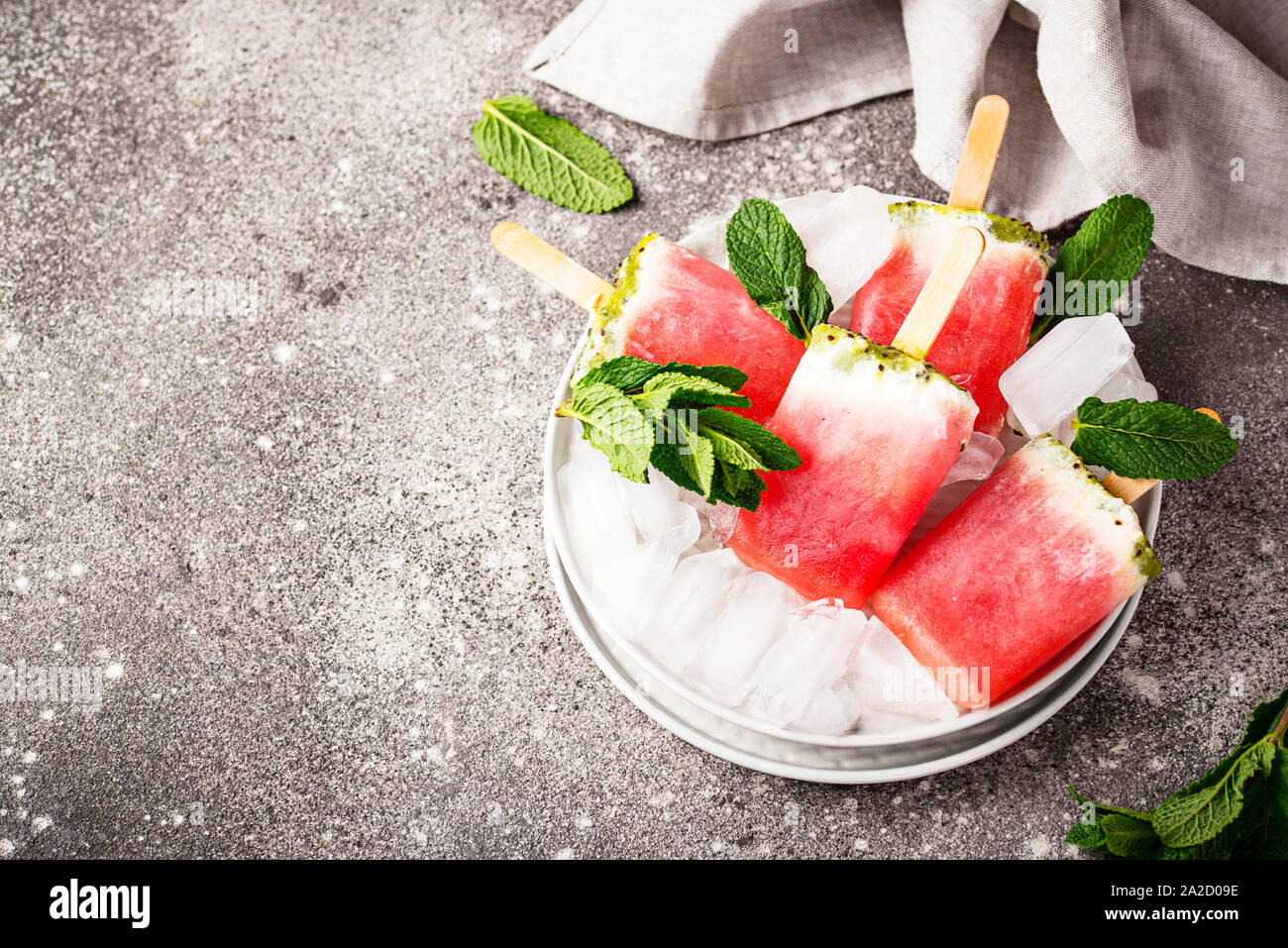 Homemade popsicles in shape of watermelon Stock Photo - Alamy
