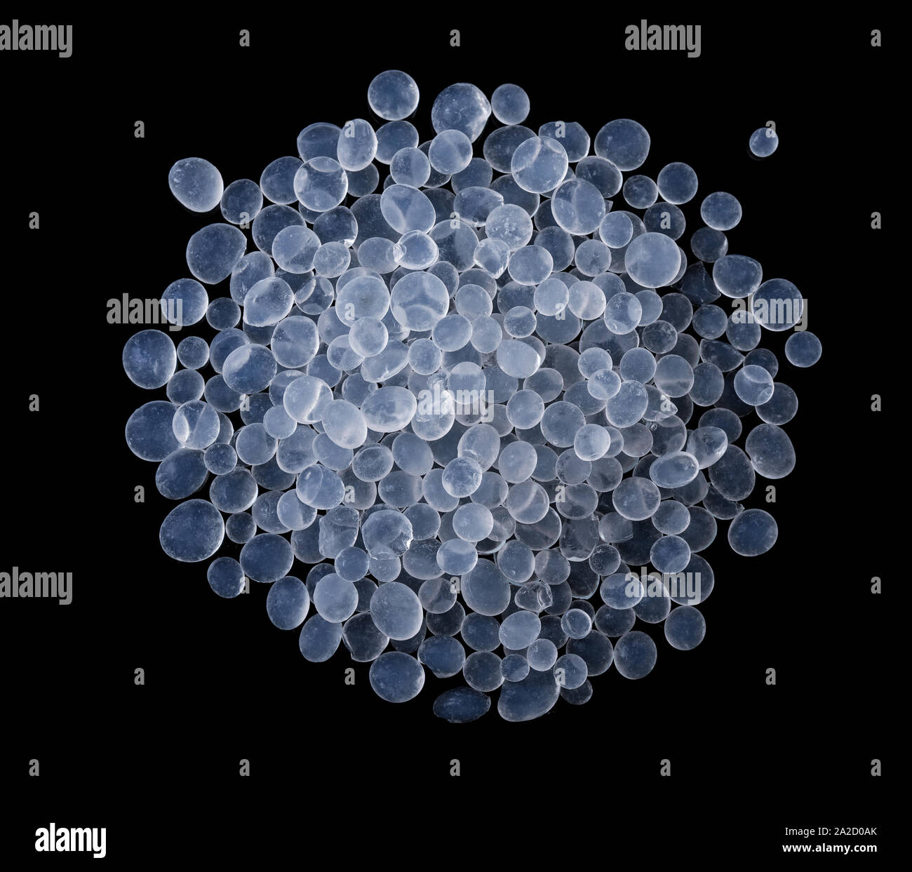 Top view of silica gel granules isolated on black Stock Photo - Alamy
