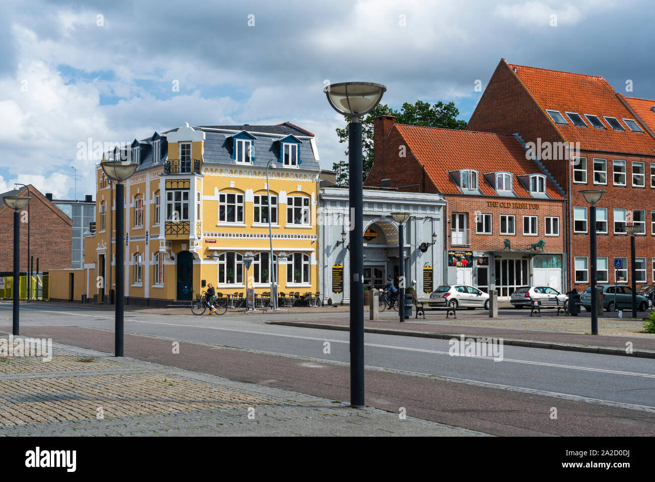 Danish architecture in the buildings in downtown Fredericia, Denmark ...