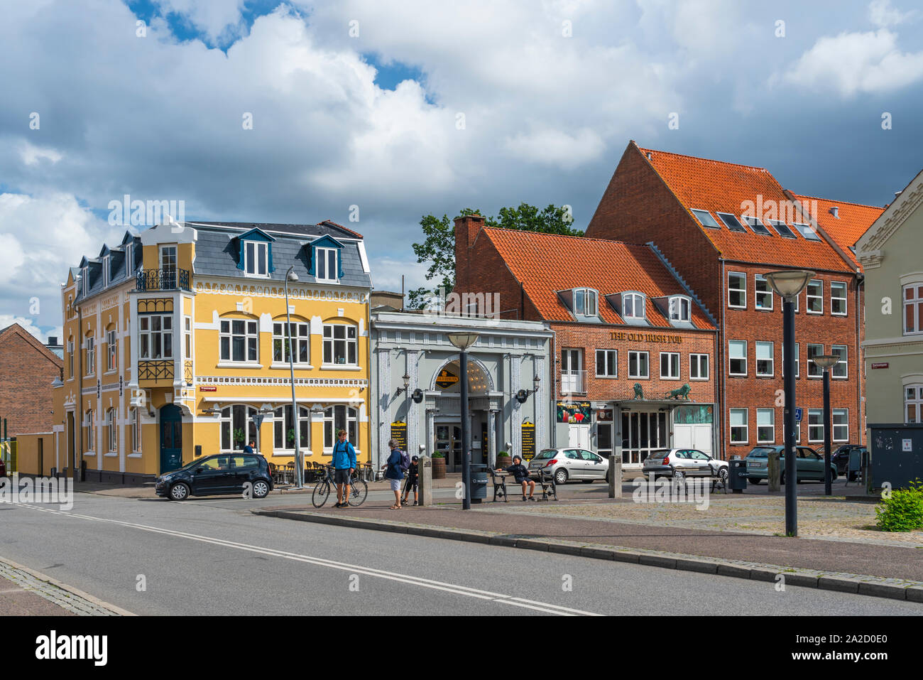 Danish architecture in the buildings in downtown Fredericia, Denmark ...