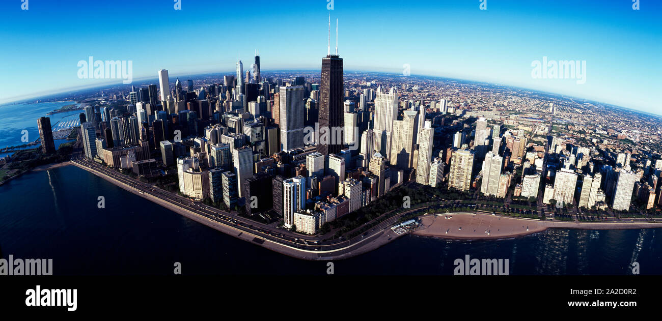 Aerial view of city, Chicago, Cook County, Illinois, USA Stock Photo ...