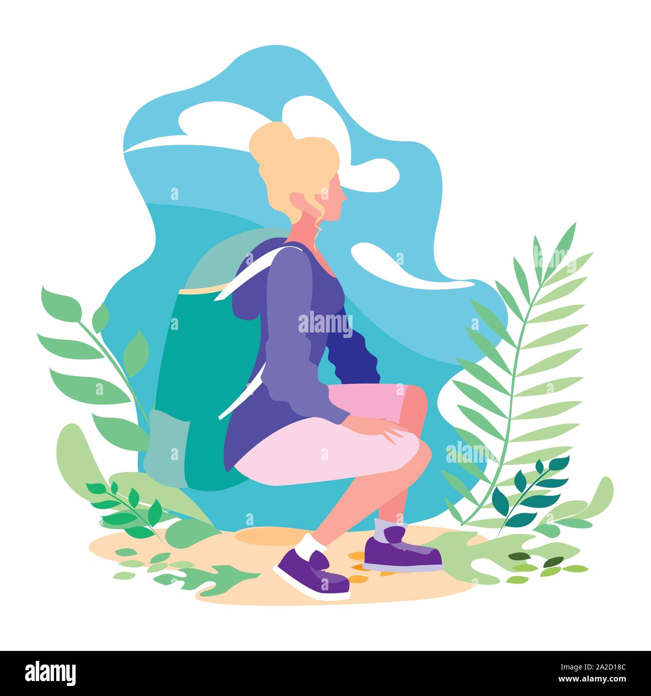 Trekking woman design, Sport hiking hike walk trudge ramble and camping ...