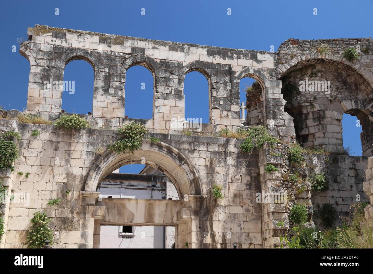 Split. Old Town in Croatia. UNESCO World Heritage Site landmark ...