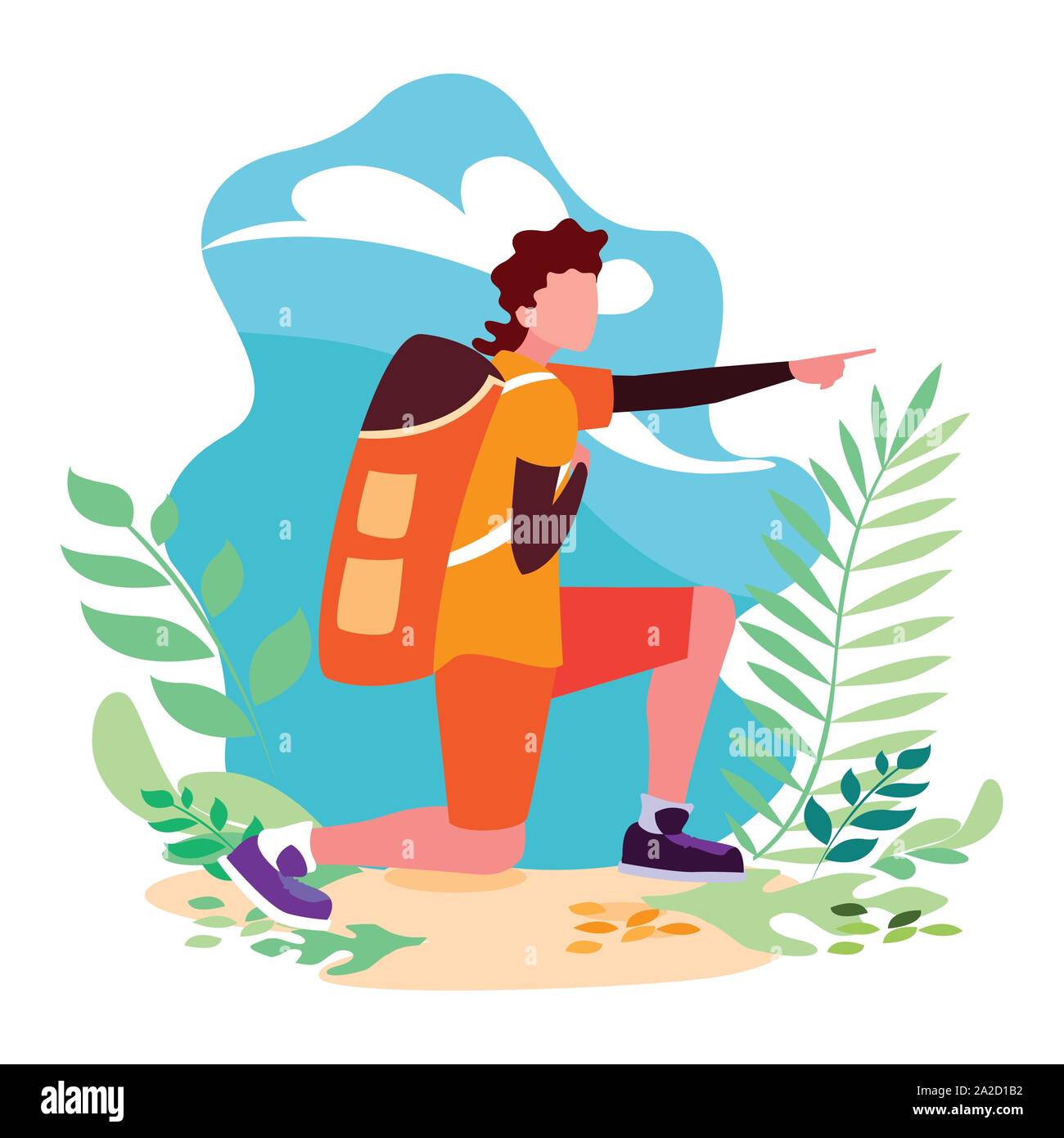 Trekking man design, Sport hiking hike walk trudge ramble and camping ...