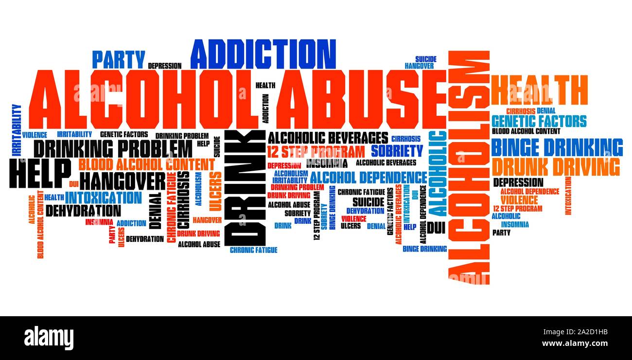 Alcohol abuse and alcoholism issues and concepts word cloud ...