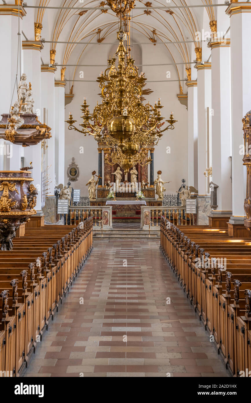 The Round Tower Trinitatis Church interior sanctuary in Copenhagen ...