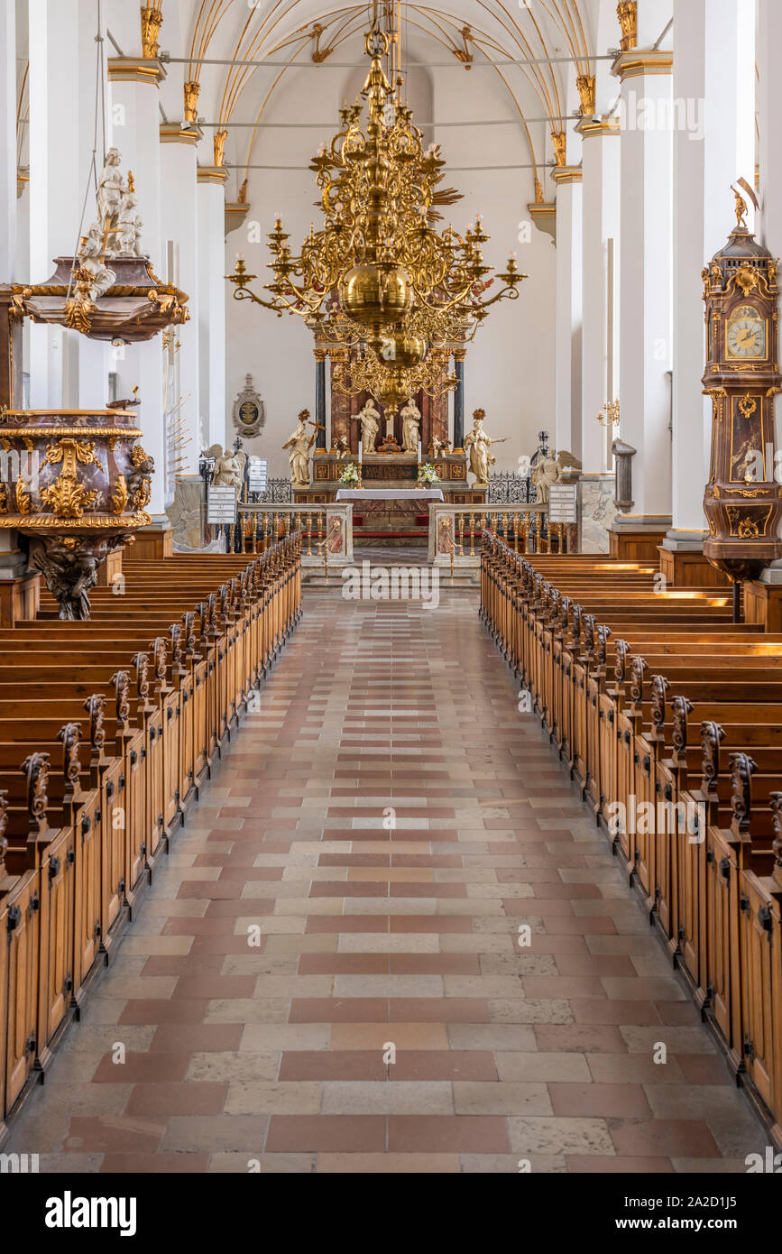 The Round Tower Trinitatis Church interior sanctuary in Copenhagen ...