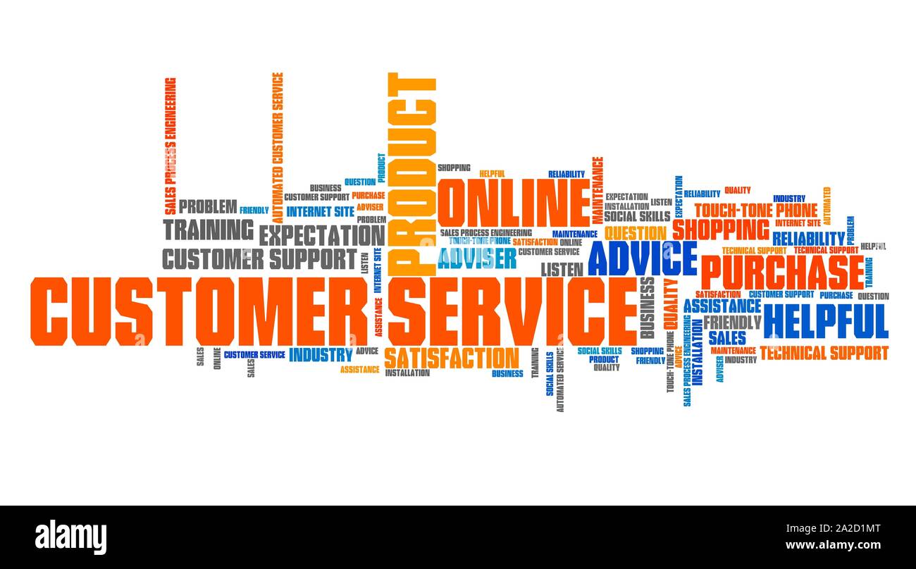 Customer service marketing issues and concepts tag cloud illustration ...