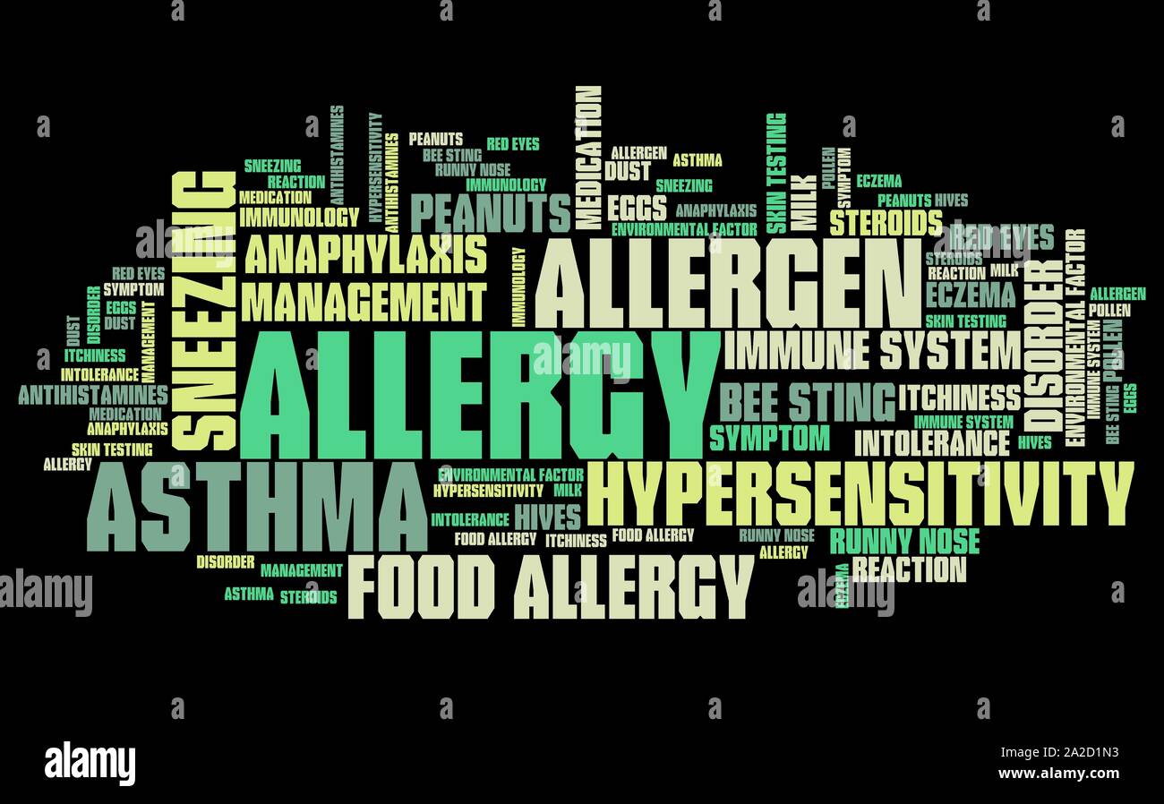 Allergy - health concepts word cloud illustration. Word collage concept ...