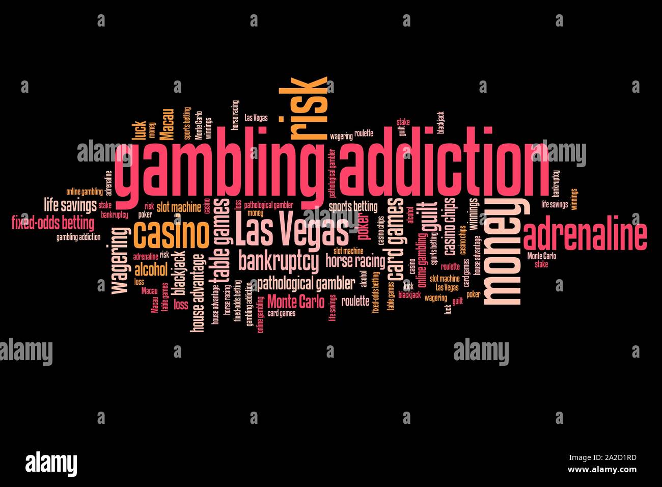Gambling addiction concepts word cloud illustration. Word collage ...