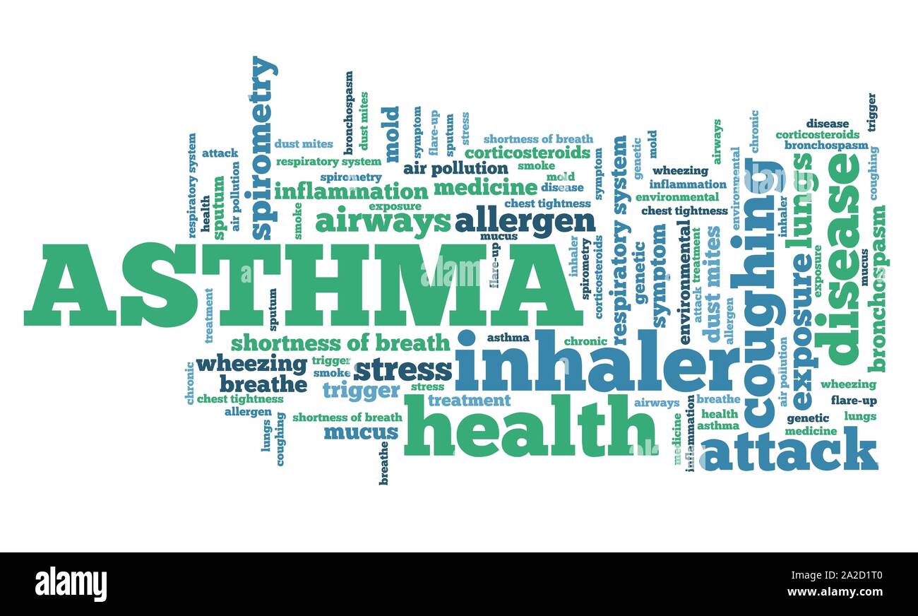 Asthma - health concepts word cloud illustration. Word collage concept ...