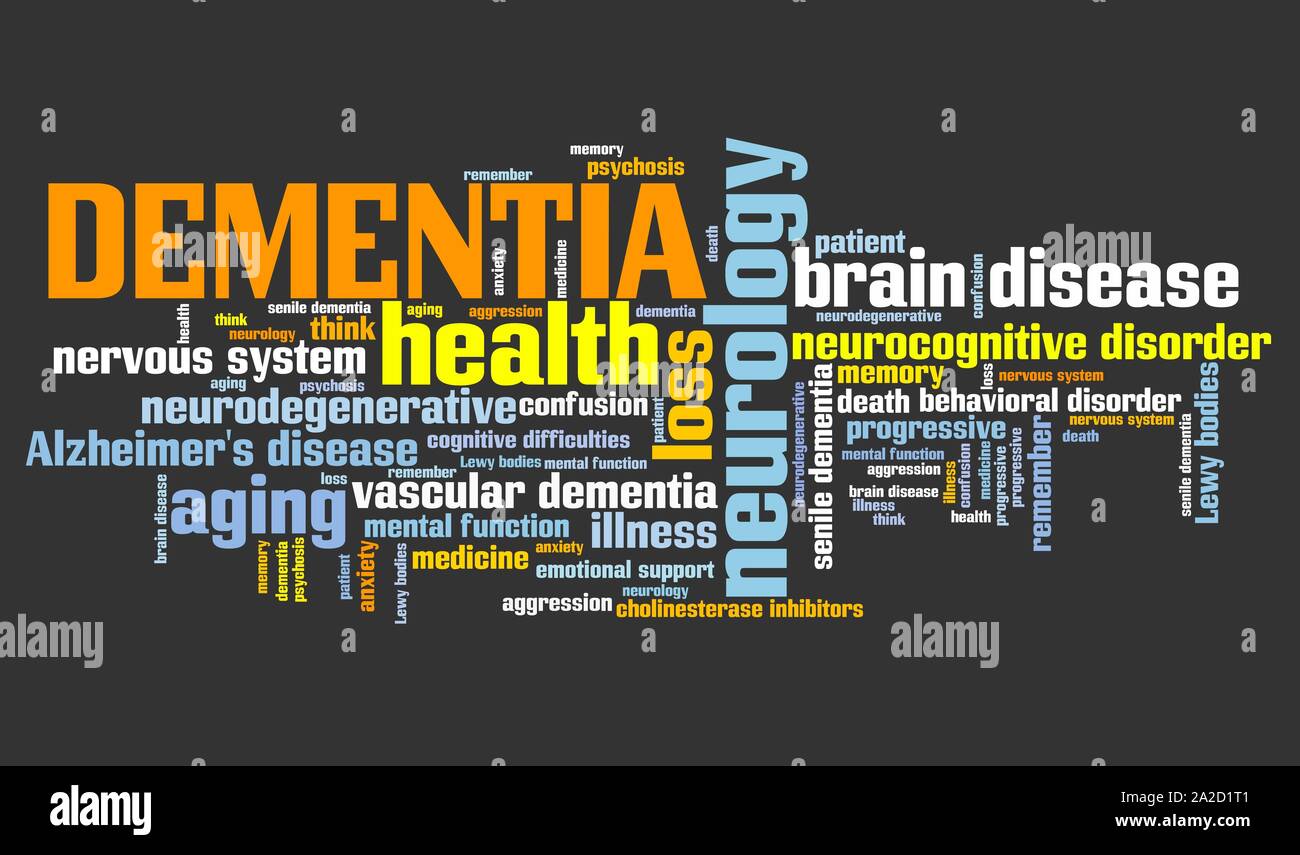 Dementia - health concepts word cloud illustration. Word collage ...