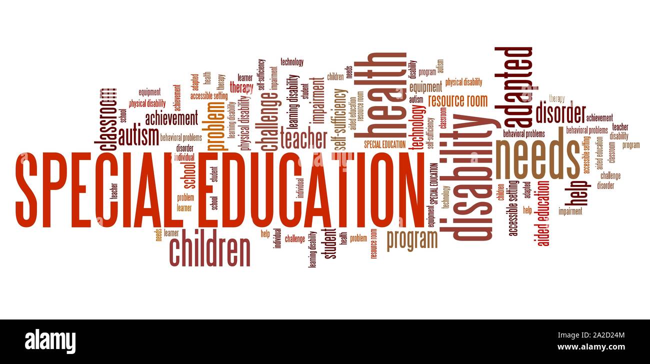 Special education needs - disability help word cloud Stock Photo - Alamy