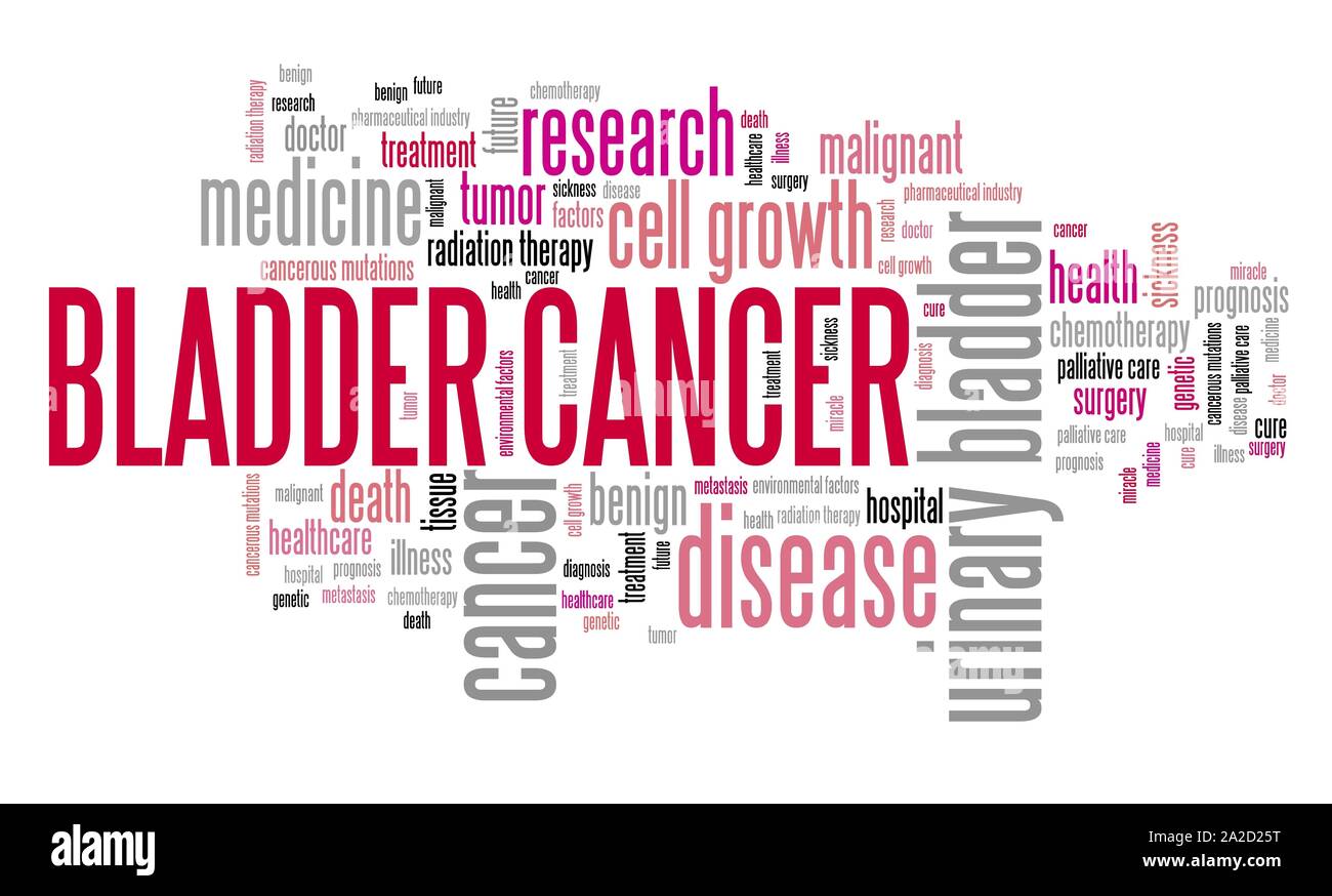 Bladder cancer - serious disease word cloud concept Stock Photo - Alamy