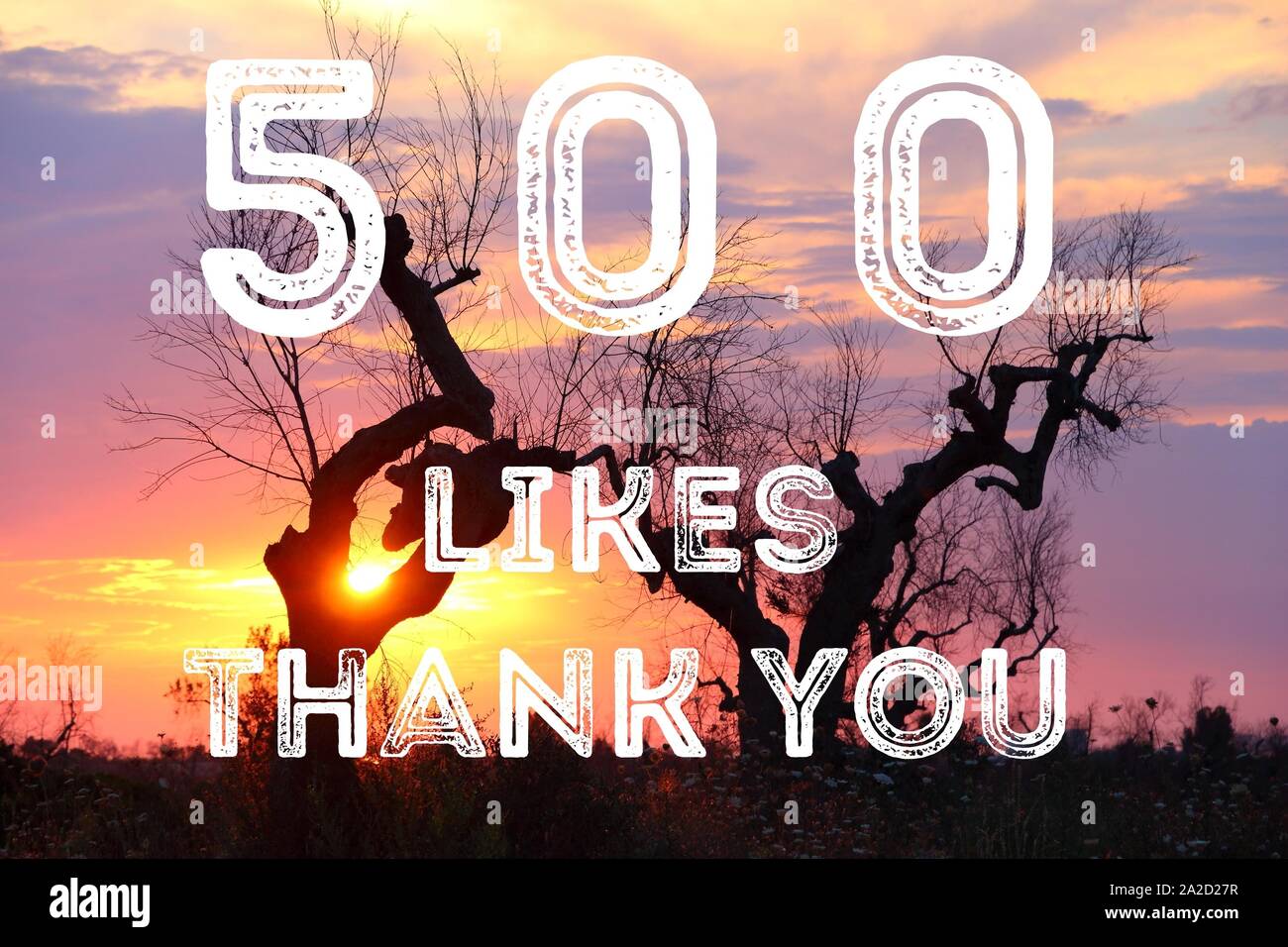 500 likes - social media milestone achievement. Online community thank ...
