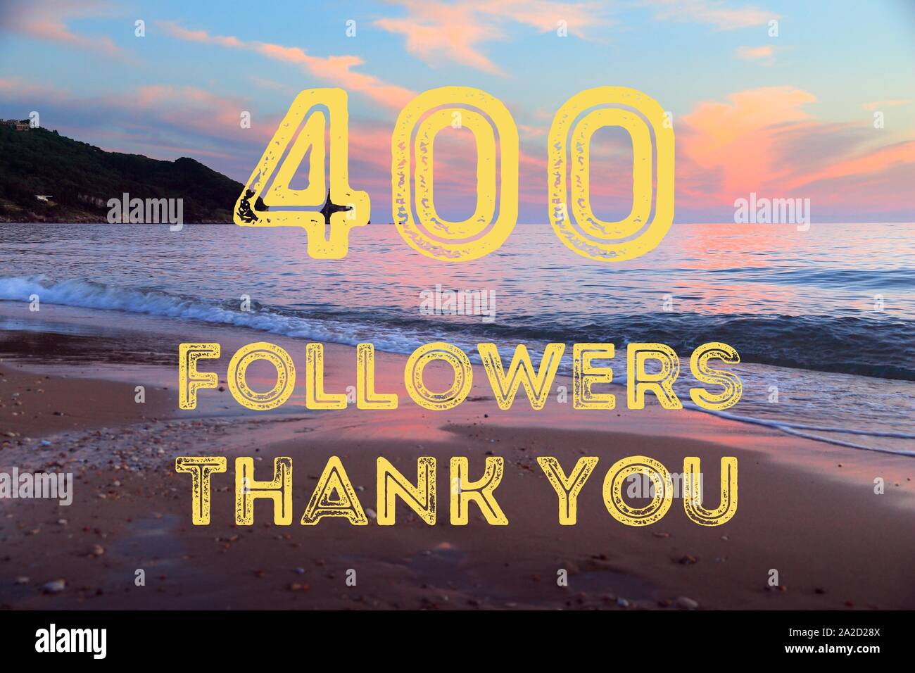 400 followers - social media milestone banner. Online community thank ...