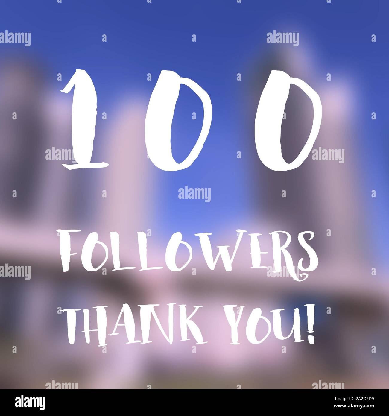 100 followers sign - social media milestone square banner. Online ...