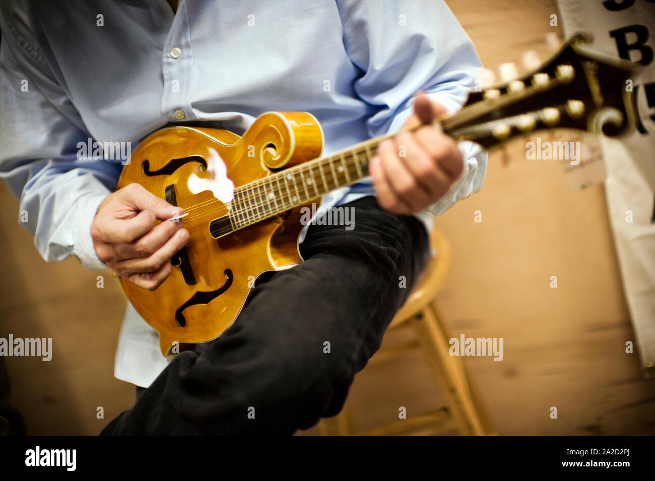 Mandolin being played by a man Stock Photo - Alamy