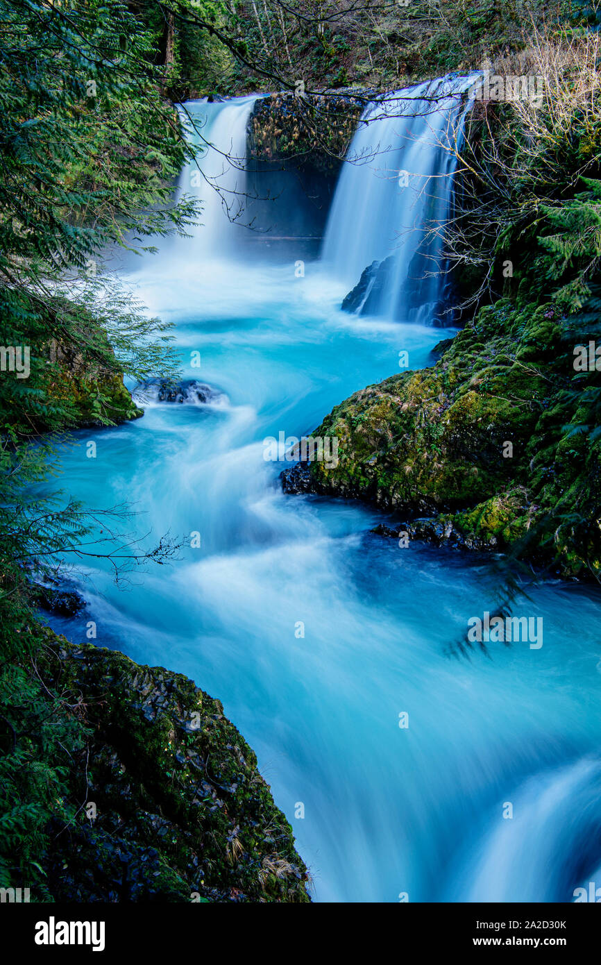 View of waterfall and gorge, Oregon, USA Stock Photo - Alamy